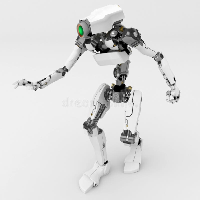 Slim Robot, Arm Outstretched Stock Illustration - Illustration of ...