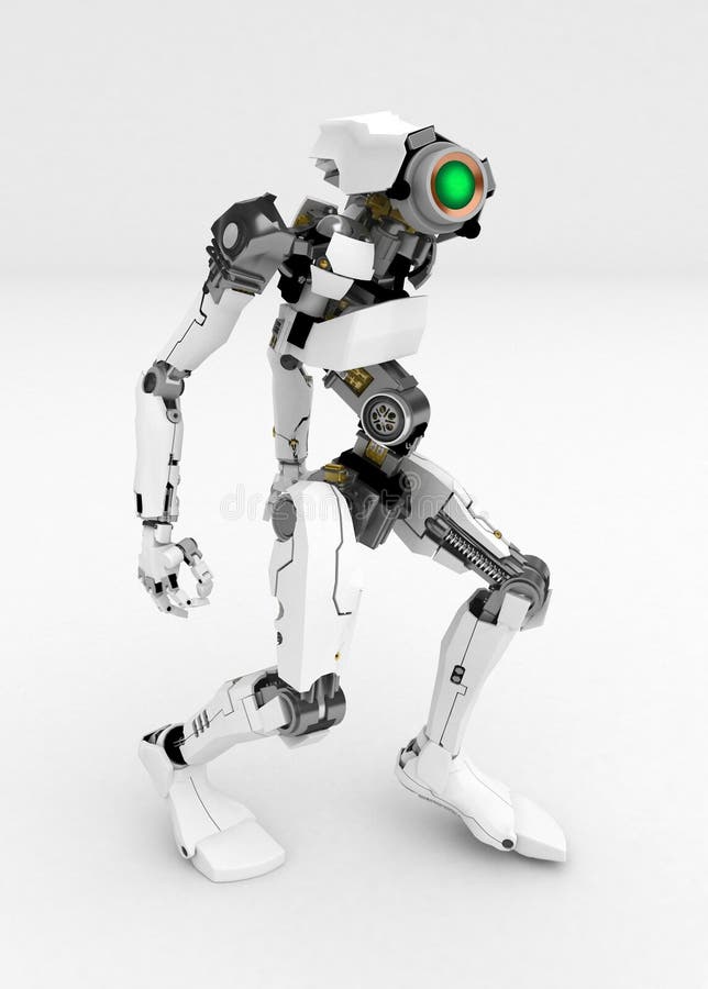 Slim Robot, Arm Outstretched Stock Illustration - Illustration of ...