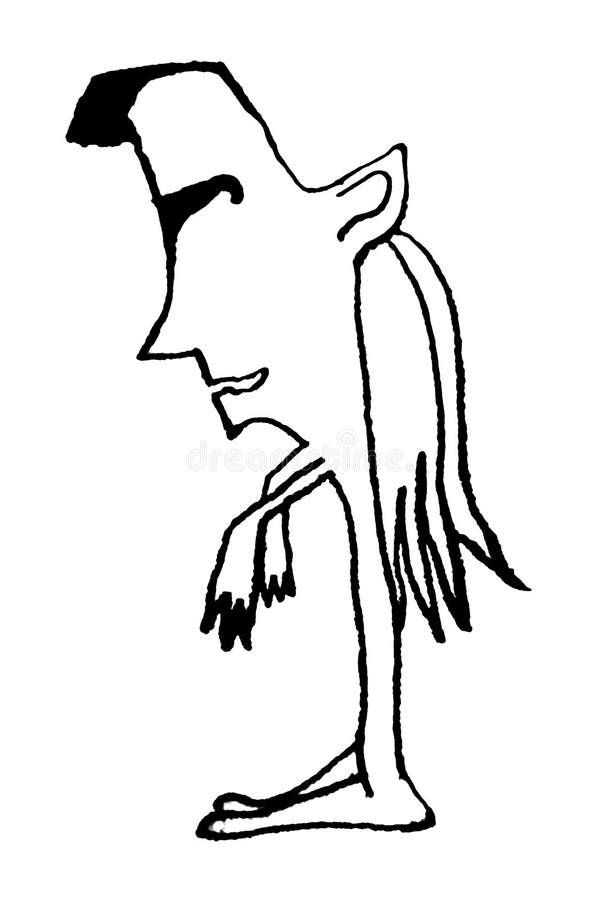 Slim Vampire Linear Art Drawing Stock Illustration - Illustration of ...