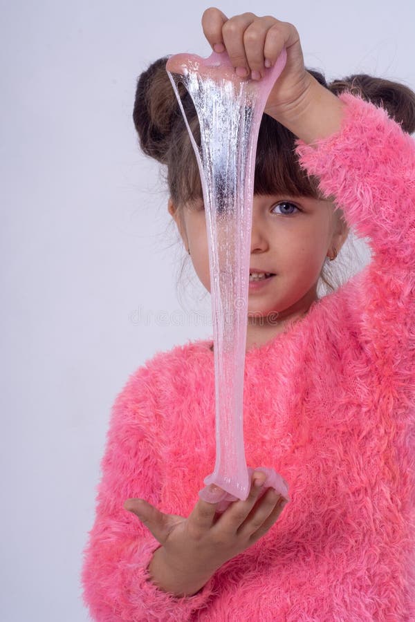 Kids play with slime. stock image. Image of girl, children - 156200191
