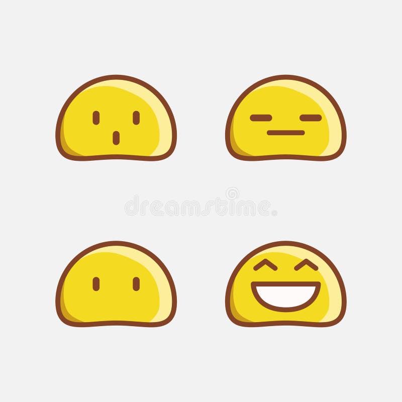 Slime Emoji Characters a Collection of Adorable Yellow Faces Stock ...