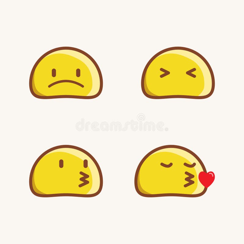 Slime Emoji Characters a Collection of Adorable Yellow Faces Stock ...