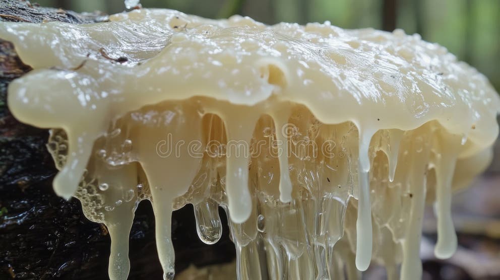 Slime Mold on a Tree Trunk. Macro Photo Stock Illustration ...