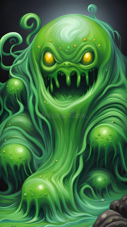 Slime Monster 3D Cartoon Character Illustration AI Generated Stock ...