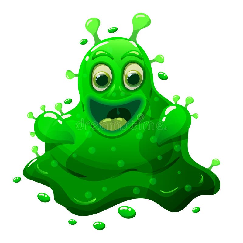 Slime Monster Green Colorful Glitter Character Liquid Funny Slimy Alien Stock Vector