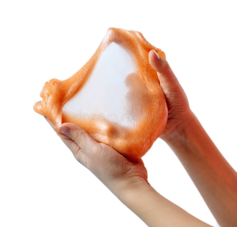 Slime Paste Elastic and Viscous, Child Hand Playing with, Isolated on ...