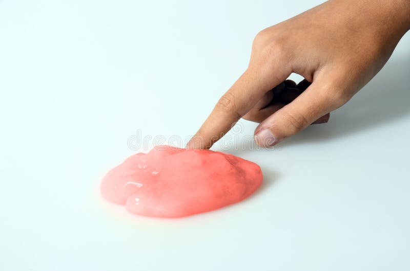 Slime Elastic and Viscous on Child`s Hand Stock Image - Image of paste ...
