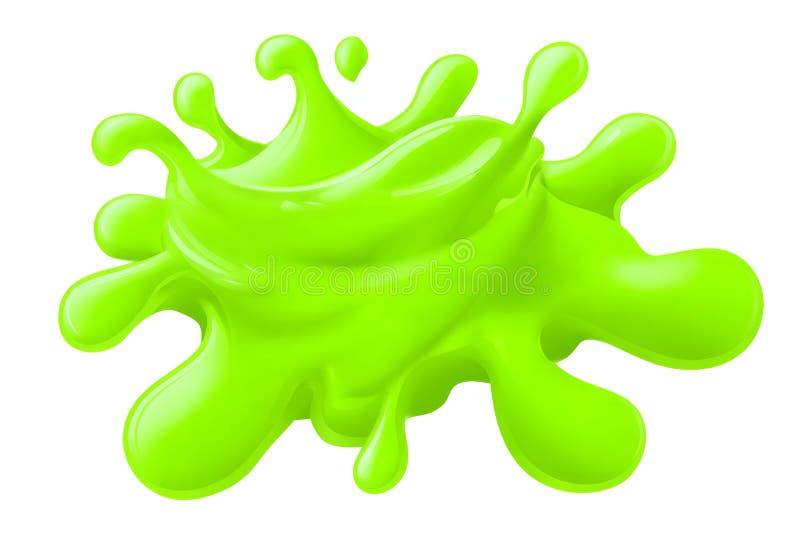 Slime Splash in Neon Green, Isolated on White Stock Photo - Image of ...