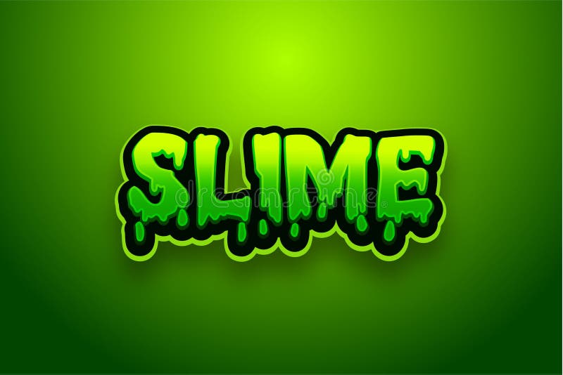 Slime Text Graphic with Dripping Green Letters on Green Background ...