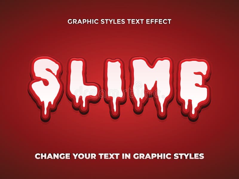 Slime White Dan Red Gradient Editable Text Effect Stock Illustration ...