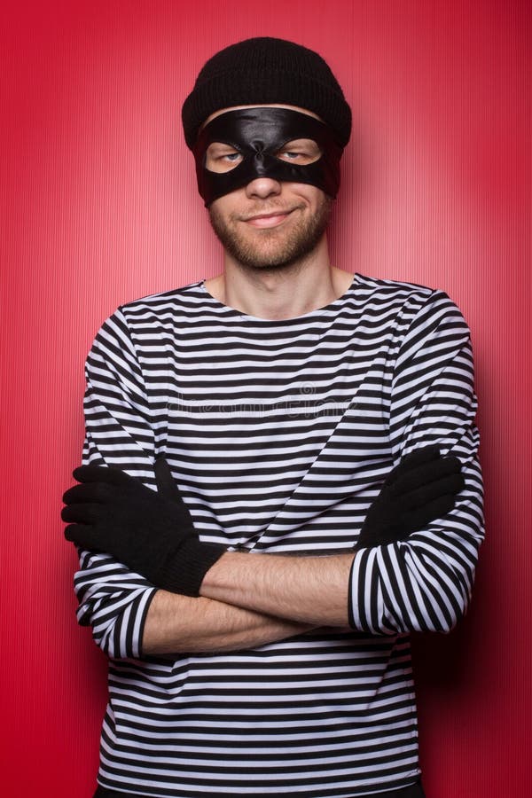 Slimme dief stock afbeelding. Image of masker, gestreept - 36383829