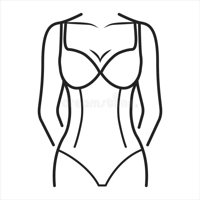 Sexy Lingerie Underwear Model Stick Figure Pictogram Stock Vector Art