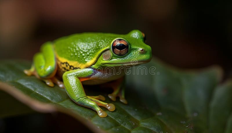 The Slimy Toad Sitting on a Wet Leaf, Looking Away Generated by AI ... The Slimy Toad Sitting on a Wet Leaf, Looking Away Generated by AI ...