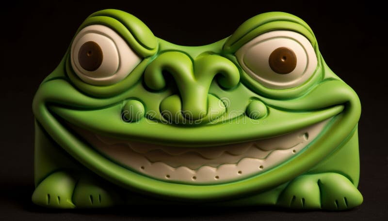 Slimy Toad Smiling with Cute Cartoon Teeth Generated by AI Stock Photo ...
