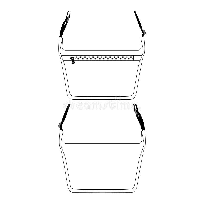 Sling Bag Vector Illustration Flat Sketches Template Outline Stock ...