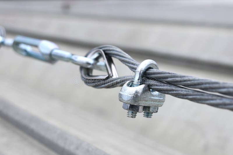 Steel Wire Rope Lifeline On Roof Stock Image - Image of rope, factory ...