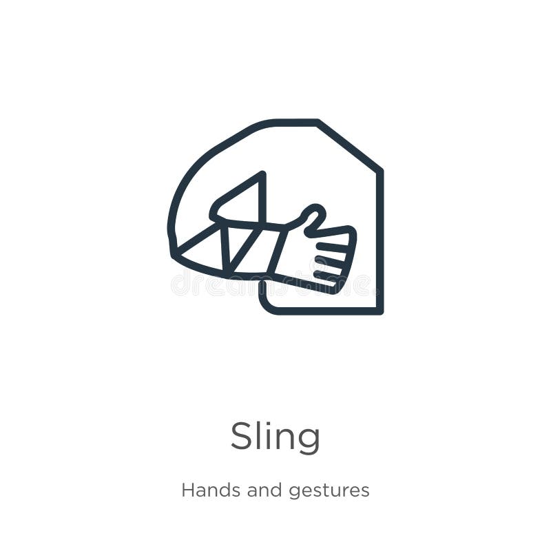 Sling Outline Vector Icon. Thin Line Black Sling Icon, Flat Vector ...