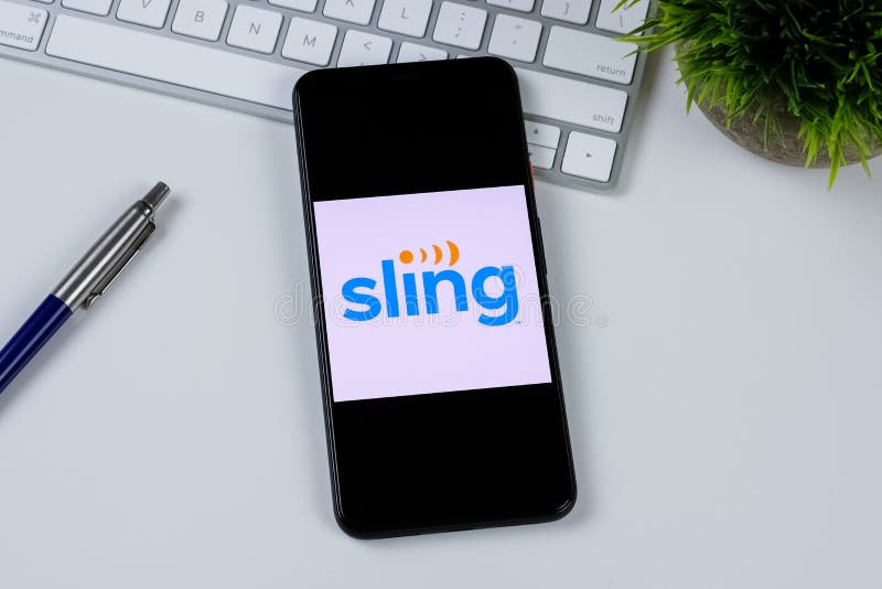 Sling TV logo editorial stock photo. Image of networks - 101365693