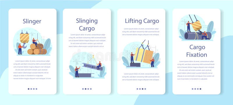 Slinger Mobile Application Banner Set. Professional Workers Stock ...