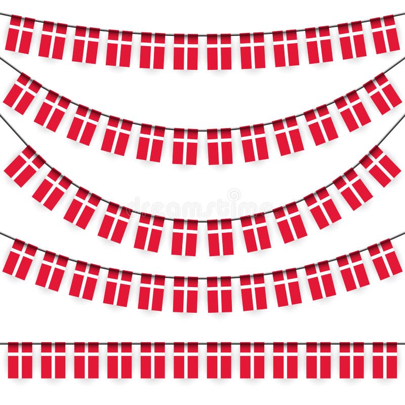 Slingers Met Deense Nationale Kleuren Vector Illustratie - Illustration ...