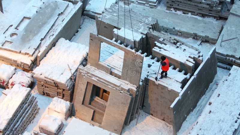 Slings Pull Out Concrete Slab from Pile at Stock Footage - Video of ...