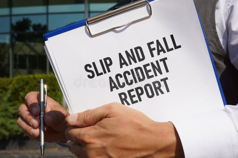 Slip and Fall Accident Report is Shown Using the Text Stock Photo ...