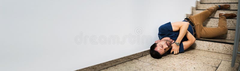 Slip and Fall Accident on Stairs Stock Image - Image of person, fallen ...