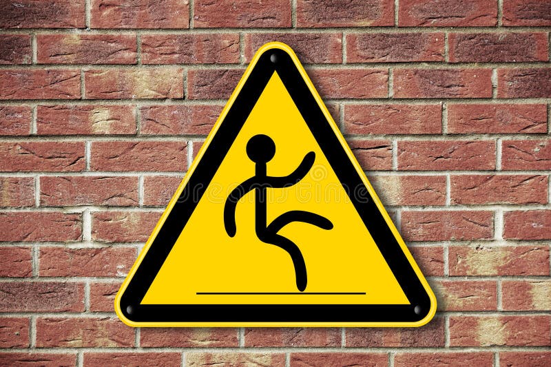612 Warning Danger Sign Brick Wall Background Stock Photos - Free ...