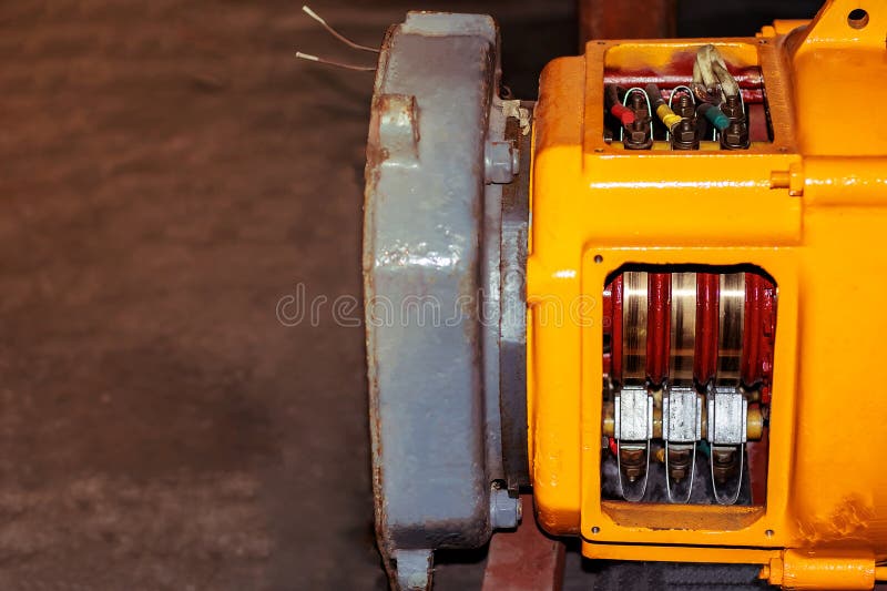 Slip Ring of Motor Tower Crane it Opened for Maintenance Stock Image ...