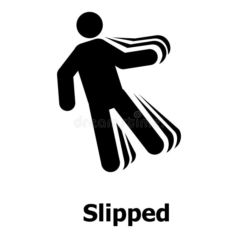 Slipped icon, simple style stock vector. Illustration of hazard - 115580391