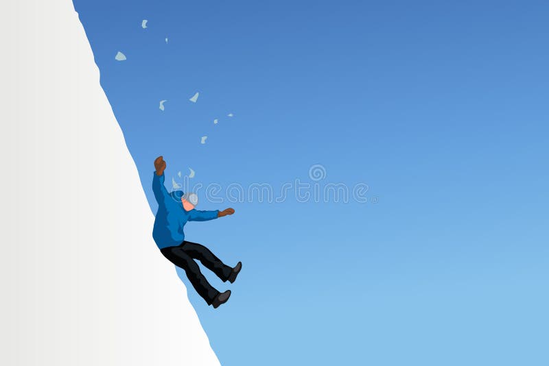 Slipped man in mountains stock vector. Illustration of mountain - 91522650