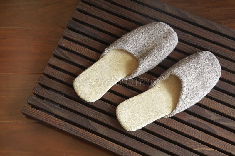Slippers stock image. Image of bedroom, hotel, floor - 18179325