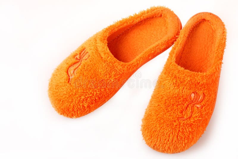 Orange slippers stock photo. Image of pair, holiday, rubber - 5955374