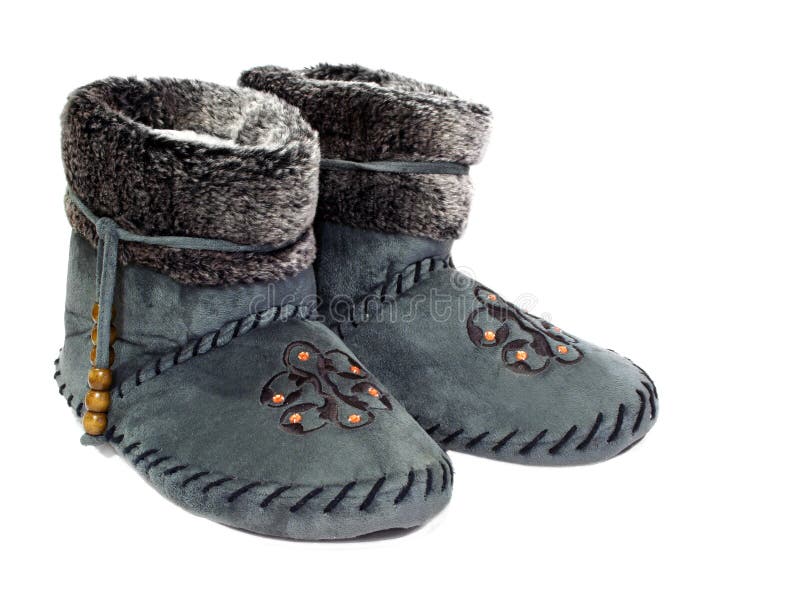 Old slippers stock image. Image of isolated, elderly, white - 732539