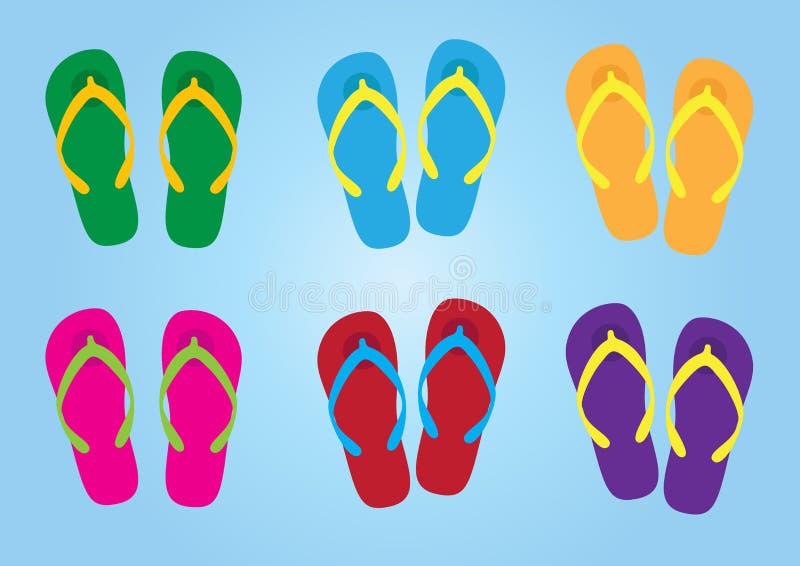 Slippers with Colorful Colors for Holiday, Slippers Vector Stock Vector ...