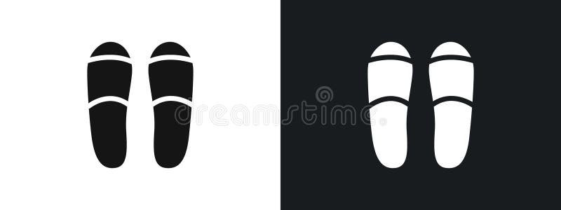 Slippers Icon Linear Graphics Set Vector in Black Stock Illustration ...