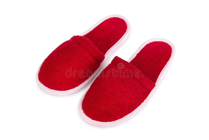 Slippers Isolate on a White Background Stock Photo - Image of house ...
