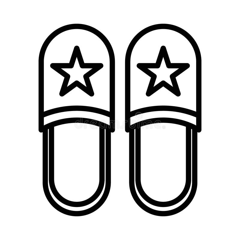 Slippers Linear Logo Mark in Black and White Stock Vector ...
