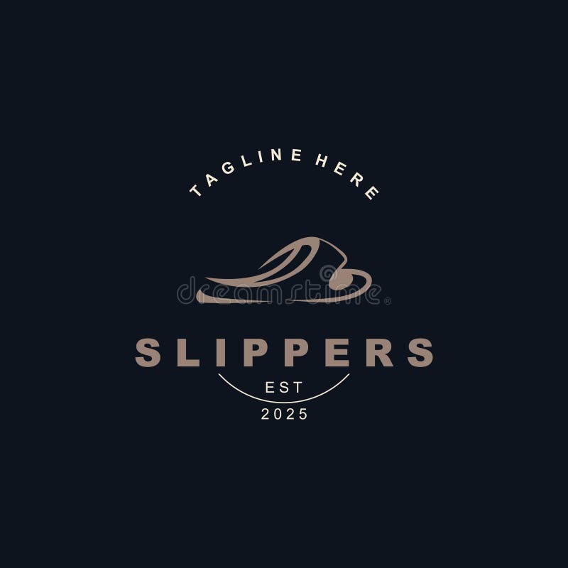 Slippers Logo Creative Design Vintage Concept Illustration Symbol Icon ...