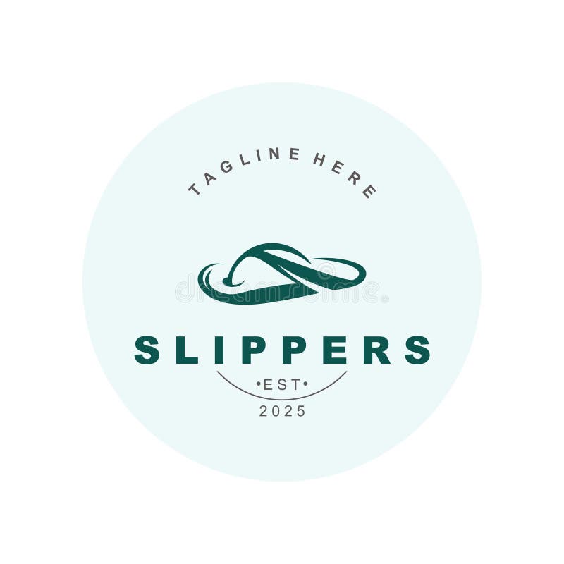 Slippers Logo Creative Design Vintage Concept Illustration Symbol Icon ...
