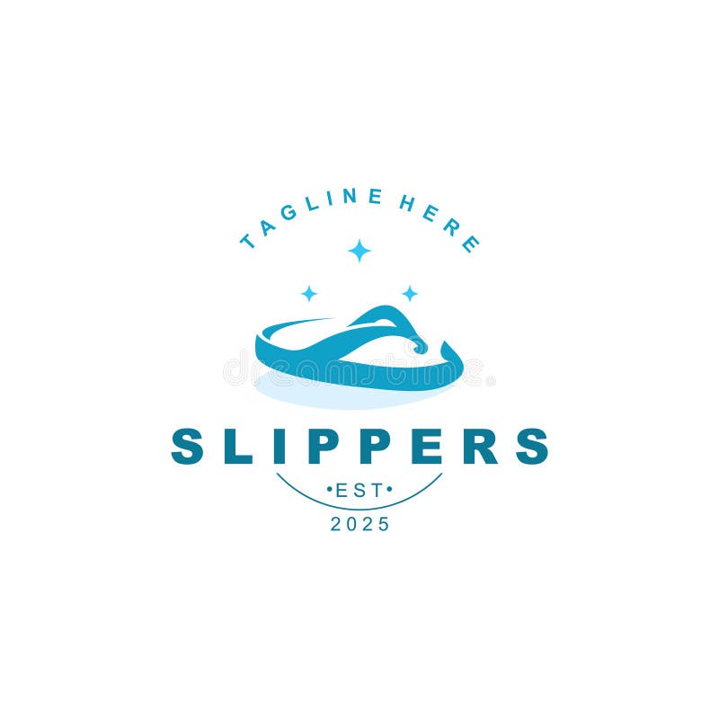 Slippers Logo Creative Design Vintage Concept Illustration Symbol Icon ...