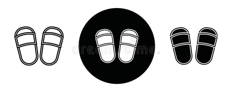 Slippers Outline Icon Collection or Set. Slippers Thin Vector Line Art ...