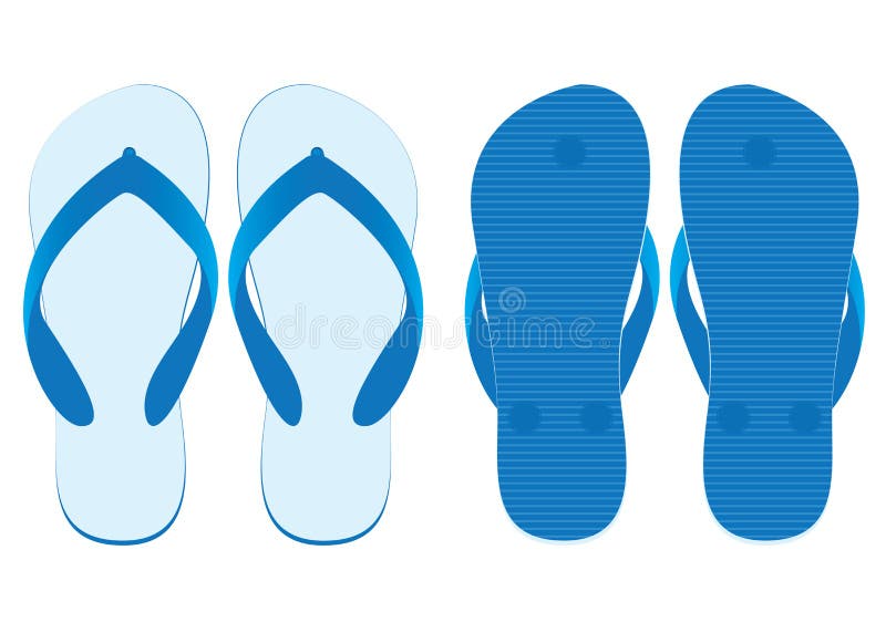 Slippers Set of Front View and Back View Isolated on White Background ...