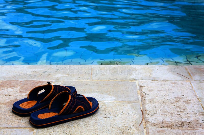 Slippers in the Swimming Pool Stock Photo - Image of pool, summer: 11142866