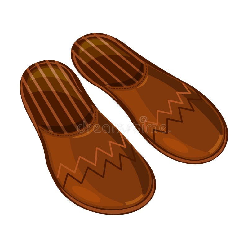 Slippers Vector Icon.Cartoon Vector Icon Isolated on White Background ...