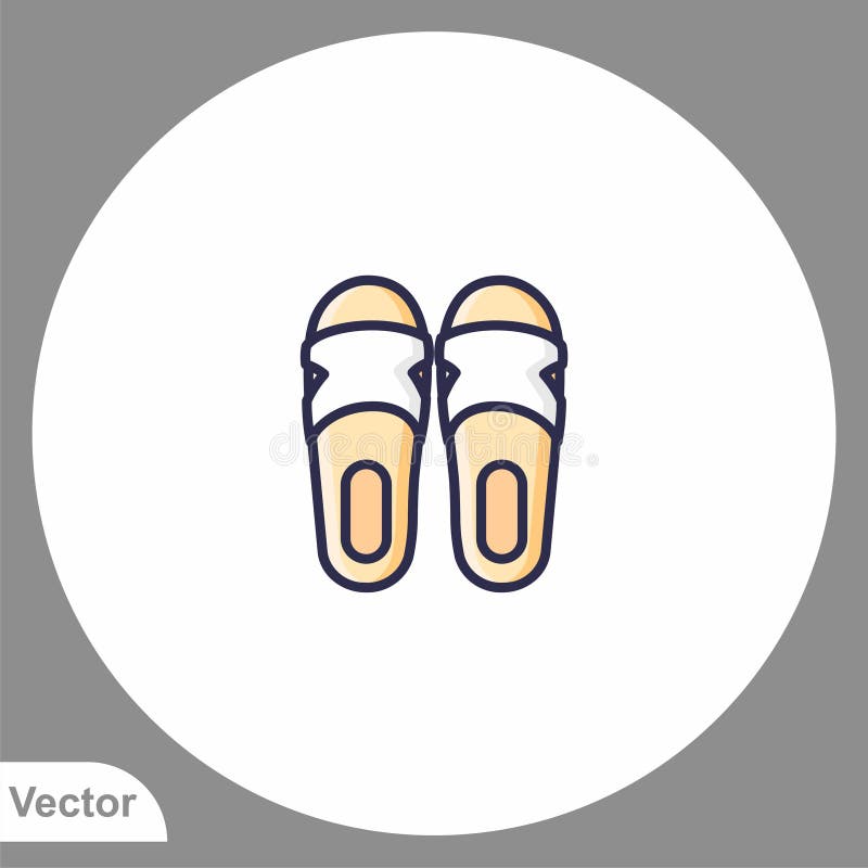 Slippers Vector Icon Sign Symbol Stock Vector - Illustration of beauty ...