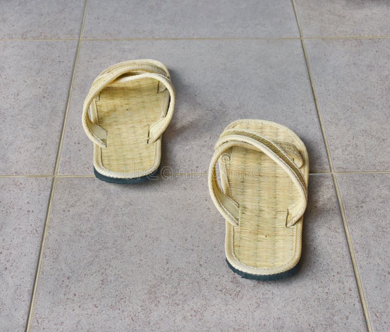 Weave Slippers Set Shelves Shop Stock Photo - Image of domestic, pair ...