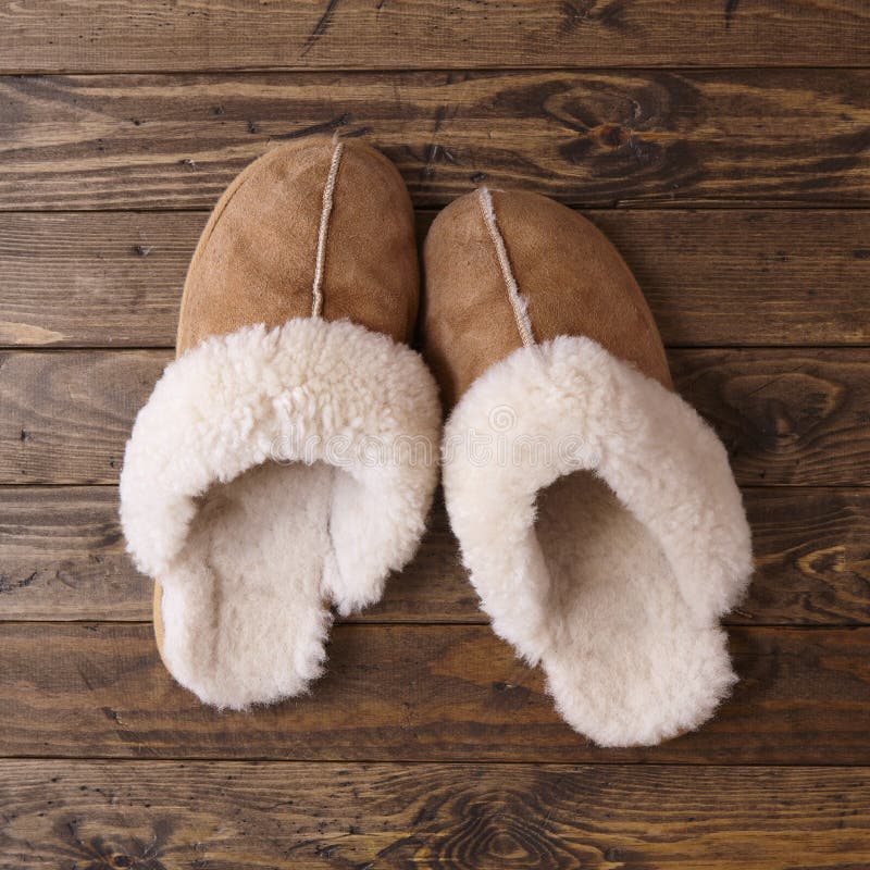 Slippers on wood stock image. Image of floor, wooden - 71821385