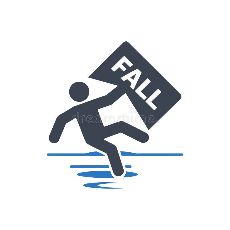 Slippery Fall Icon stock vector. Illustration of icon - 374473571