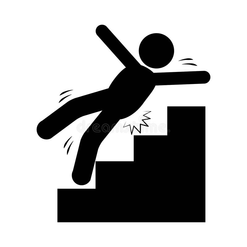 Slippery fall ladder stock illustration. Illustration of worker - 242868924